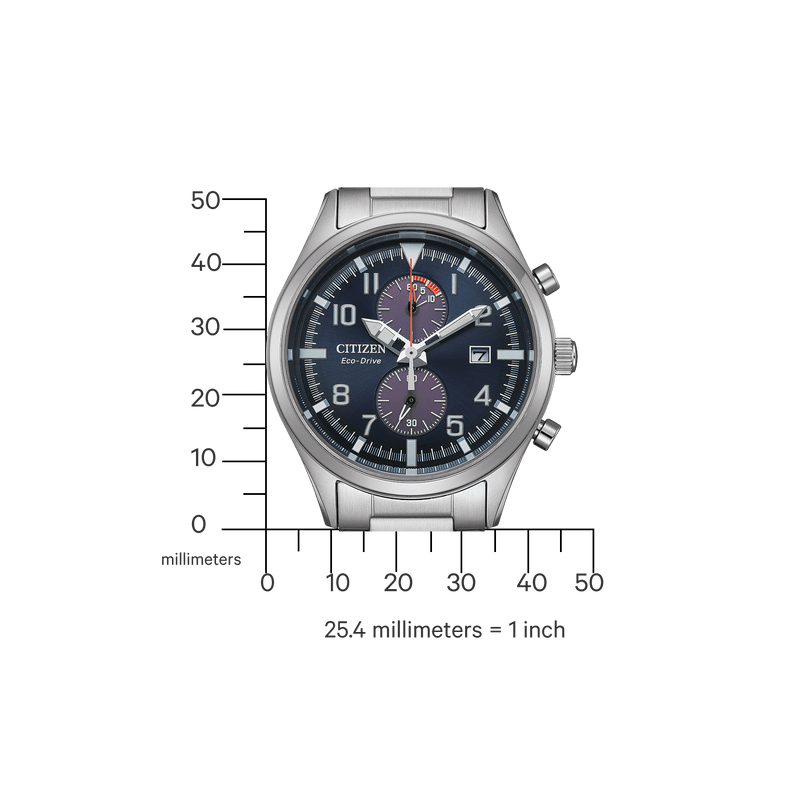 Citizen Chronograph Eco Drive Herrenuhr CA7028-81L Blau, Silber ...