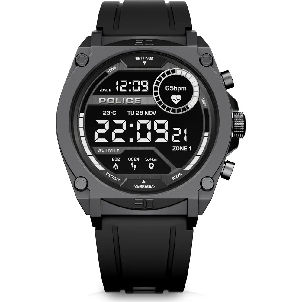 Police My.Avatar PEIUN0000102 Smartwatch Herrenuhr Schwarz, Gunmetal ...